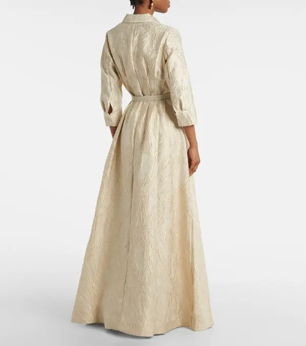 Simkhai Courtney Embellished Jacquard Gown - Beige