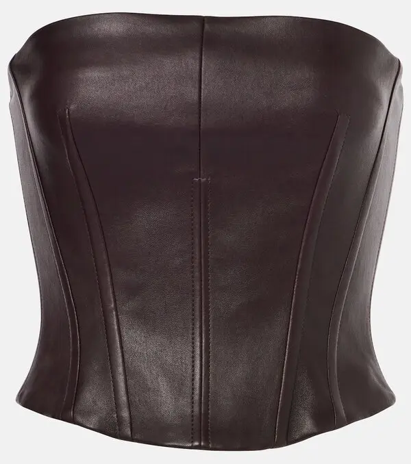 Stouls Rosalia Strapless Leather Top - Red