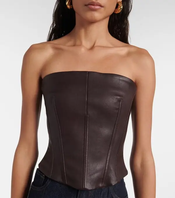 Stouls Rosalia Strapless Leather Top