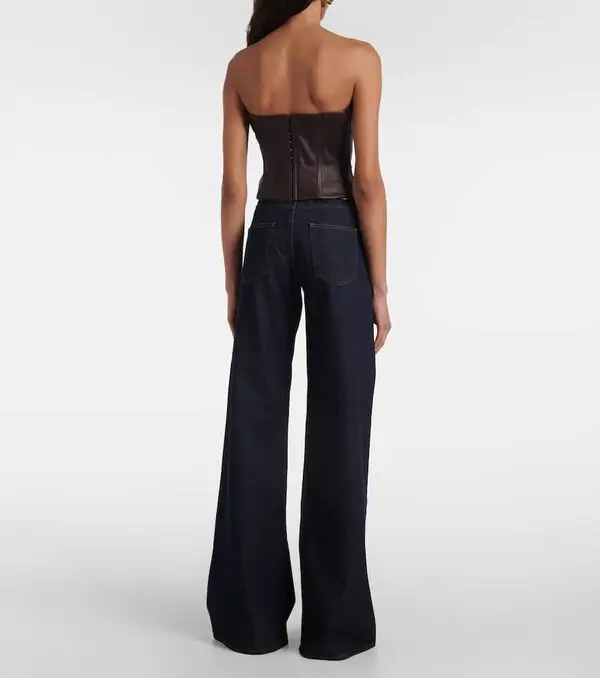 Stouls Rosalia Strapless Leather Top