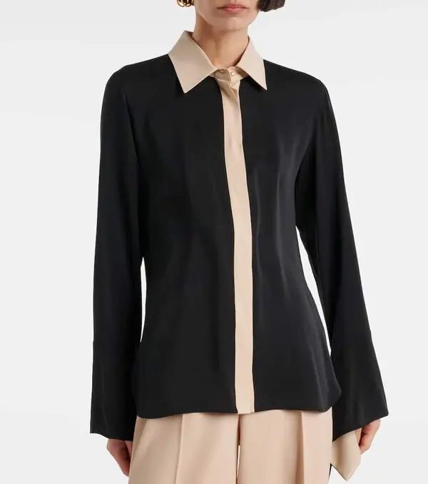 Max Mara Pio High-rise Silk Blouse - Black
