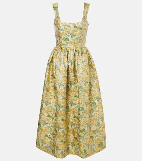 MARKARIAN Floral Lamé Jacquard Gown