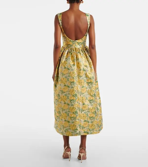 MARKARIAN Floral Lamé Jacquard Gown