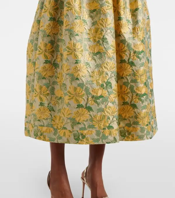 MARKARIAN Floral Lamé Jacquard Gown