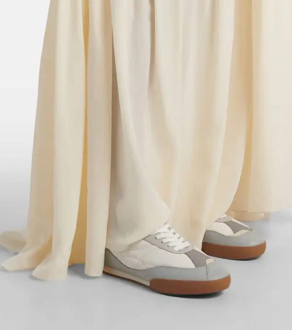 Chloé Kick Suede-trimmed Sneakers - Blue