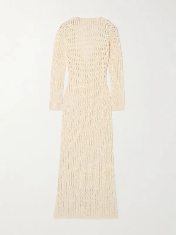 Escvdo Misha Crocheted Cotton Maxi Dress - Neutrals