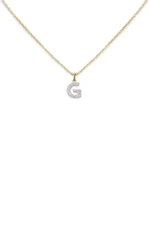 Monica Vinader Lab-created Diamond Initial Pendant Necklace - 14k Gold