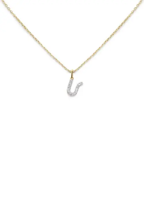 Monica Vinader Lab-created Diamond Initial Pendant Necklace - 14k Gold
