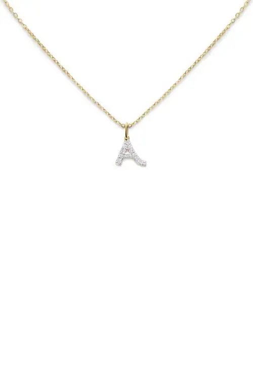 Monica Vinader Lab-created Diamond Initial Pendant Necklace - 14kt Solid Gold - A