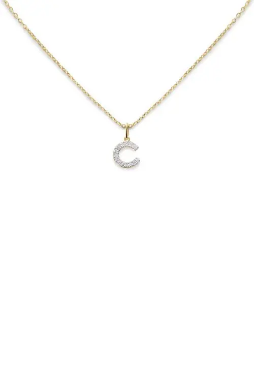 Monica Vinader Lab-created Diamond Initial Pendant Necklace - 14kt Solid Gold - C