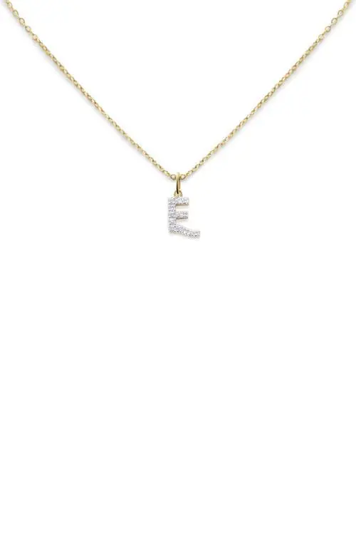 Monica Vinader Lab-created Diamond Initial Pendant Necklace - 14kt Solid Gold - E