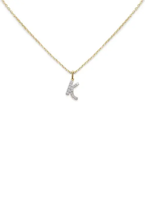 Monica Vinader Lab-created Diamond Initial Pendant Necklace - 14kt Solid Gold - K