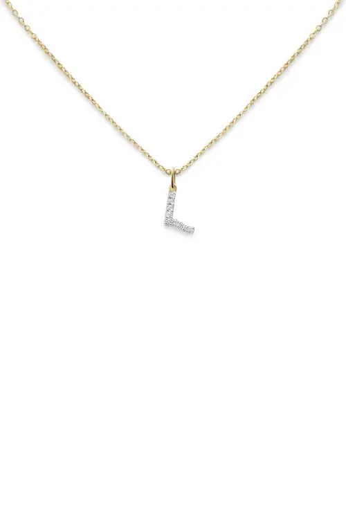 Monica Vinader Lab-created Diamond Initial Pendant Necklace - 14kt Solid Gold - L