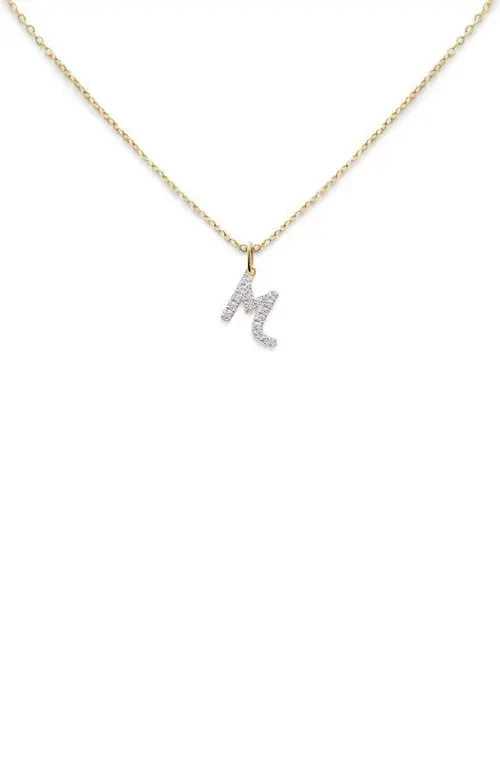 Monica Vinader Lab-created Diamond Initial Pendant Necklace - 14kt Solid Gold - M