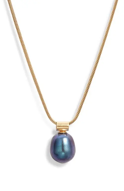 SET & STONES Nathalie Freshwater Pearl Pendant Necklace - Gold / Peacock
