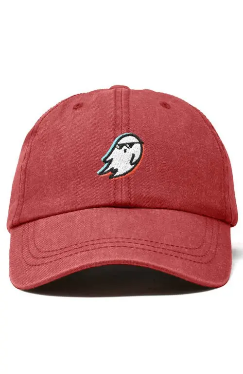 DALIX Ghost Life Embroidered Cap - Washed Red