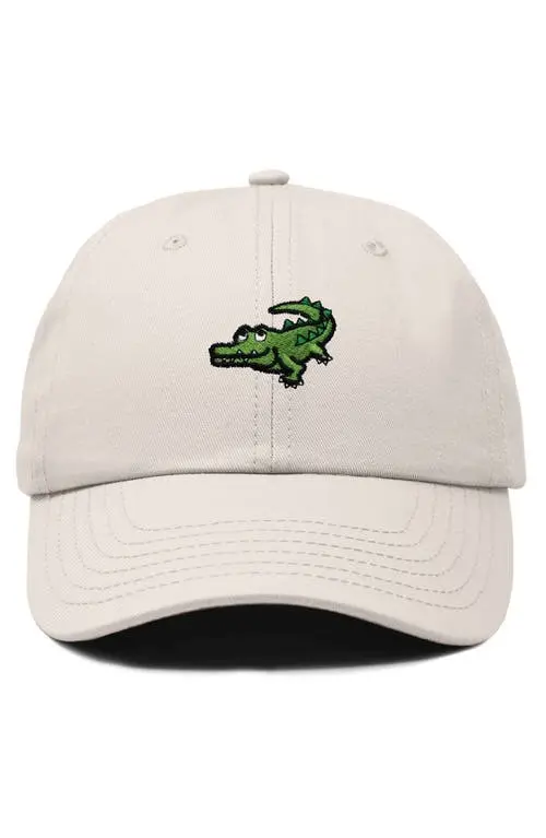 DALIX Alligator Embroidered Cap - Beige
