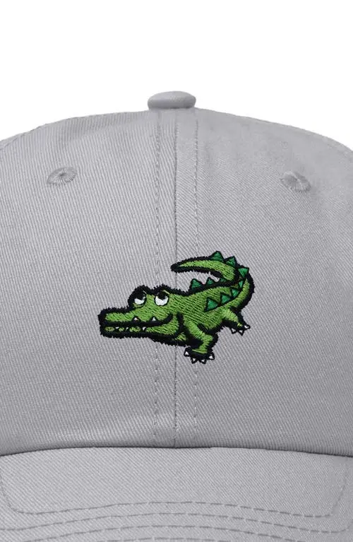 DALIX Alligator Embroidered Cap - Gray