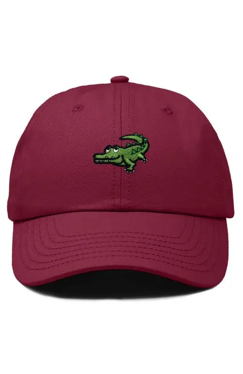DALIX Alligator Embroidered Cap - Maroon