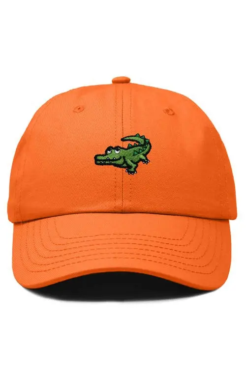 DALIX Alligator Embroidered Cap - Orange