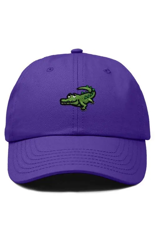 DALIX Alligator Embroidered Cap - Purple