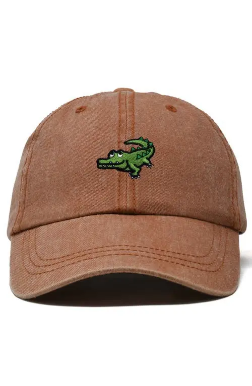 DALIX Alligator Embroidered Cap - Washed Orange