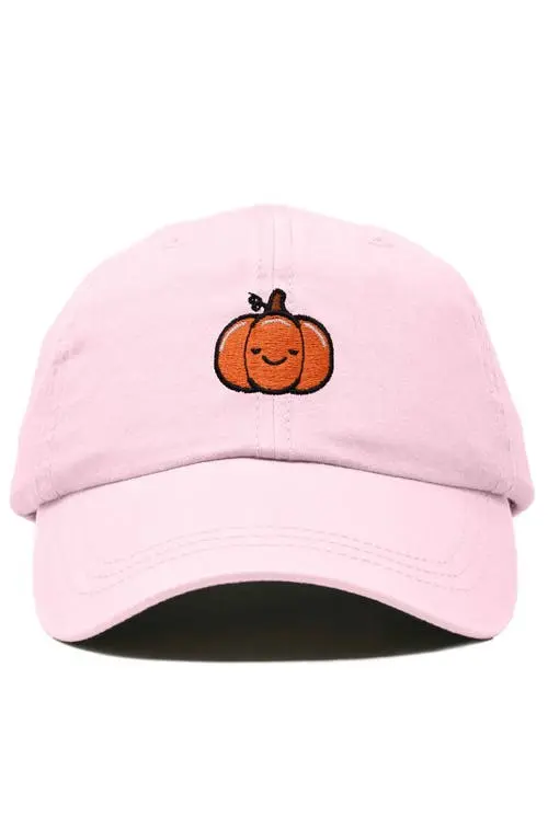DALIX Baby Pumpkin Embroidered Cap - Washed Pink