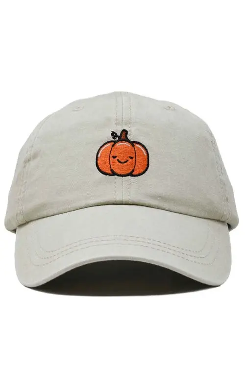 DALIX Baby Pumpkin Embroidered Cap - Washed Stone White