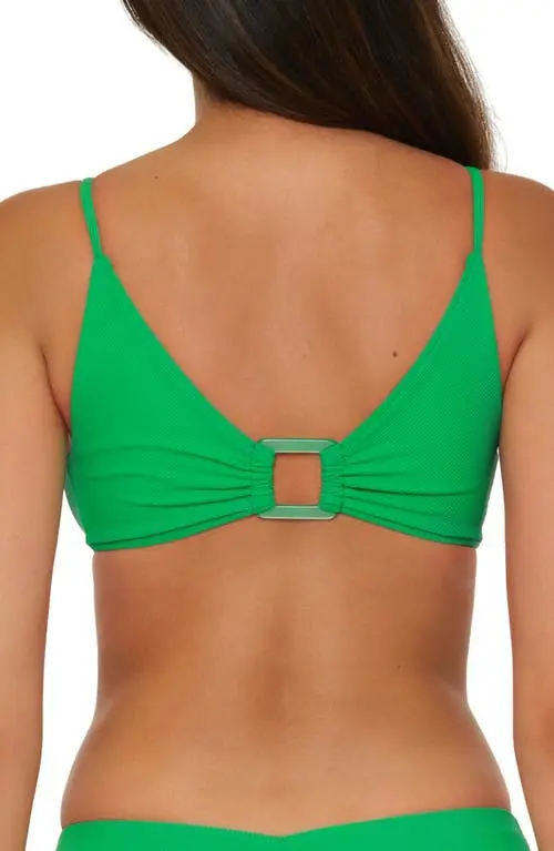 BECCA® By Rebecca Virtue Buckle Reversible Bikini Top - Green