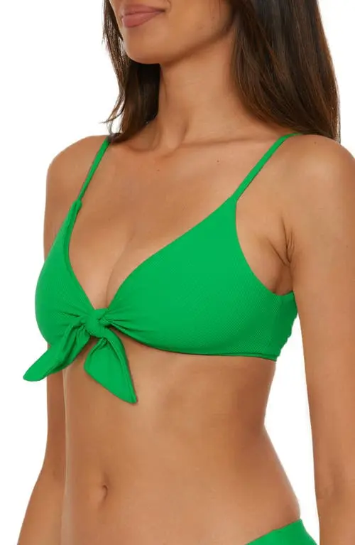 BECCA® By Rebecca Virtue Buckle Reversible Bikini Top - Green