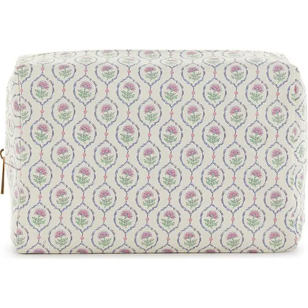 TRVL DESIGN Antibes Printed Cosmetic Bag - Ivory