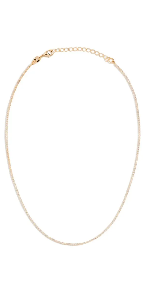Shashi Micro Teeny Tiny Tennis Necklace - Gold