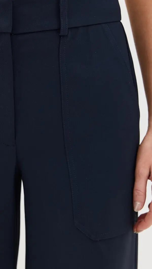 Veronica Beard Cole Wide Leg Pants - Navy