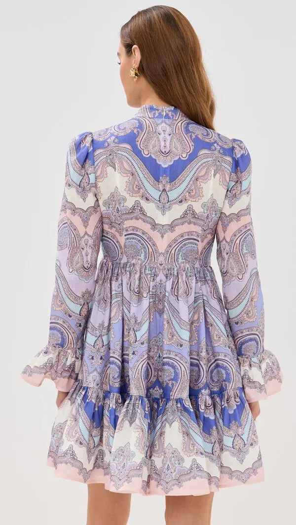 Zimmermann Maxine Long Sleeve Mini Dress In Purple Paisley - 60% Off |  Editorialist