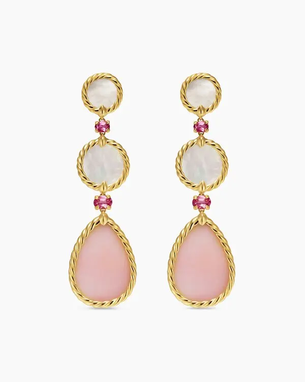 David Yurman Dy Elements Statement Drop Earrings - Pink Opal