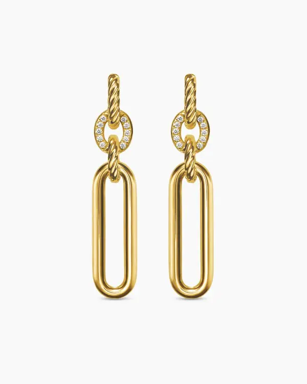 David Yurman 18k Yellow Gold Lexington Drop Earrings - Diamond