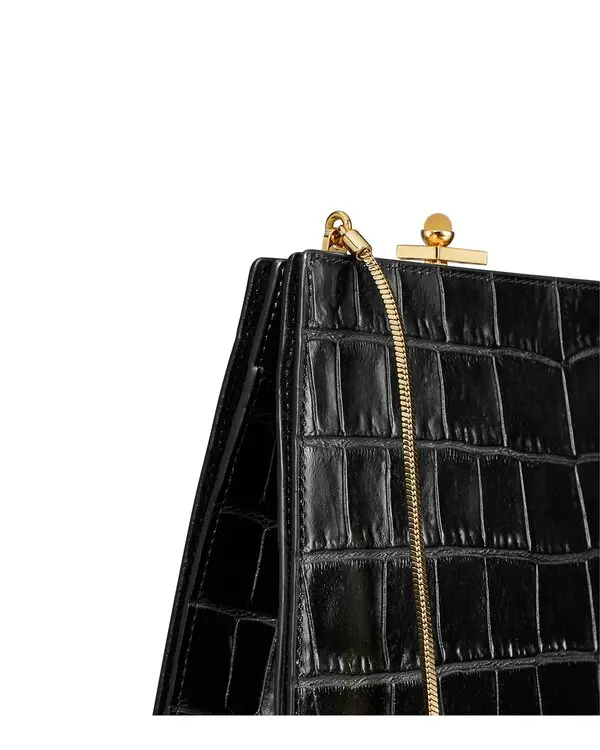 Tory Burch Croc Embossed Leather Mini Bag