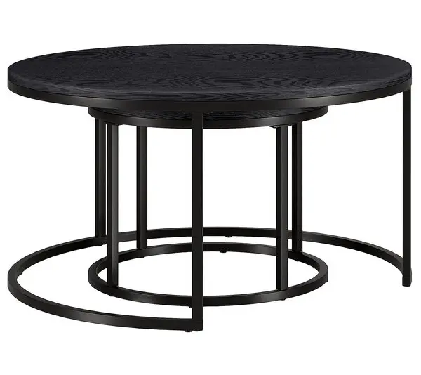 HUDSON&CANAL Watson Round Nested Coffee Table W Ith Mdf Top
