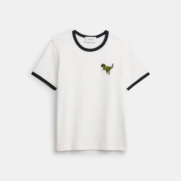 COACH® Rexy Ringer T-shirt - White/navy