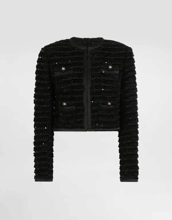 Dolce & Gabbana Tweed Jacket With Micro-sequin Embellishment