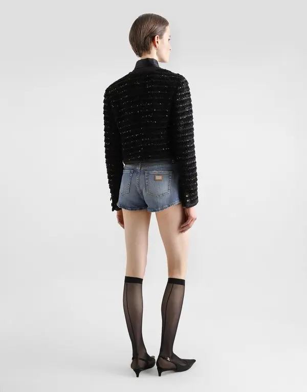 Dolce & Gabbana Tweed Jacket With Micro-sequin Embellishment