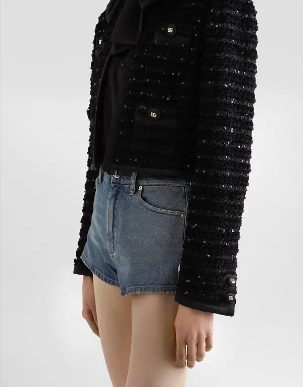 Dolce & Gabbana Tweed Jacket With Micro-sequin Embellishment