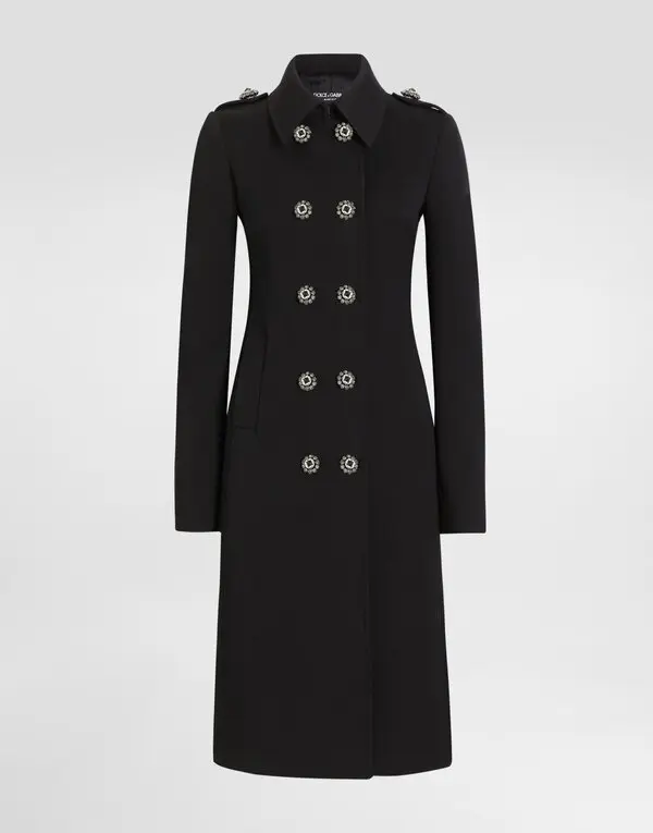 Dolce & Gabbana Double-breasted Wool Coat With Bejeweled Buttons
