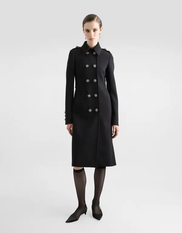 Dolce & Gabbana Double-breasted Wool Coat With Bejeweled Buttons