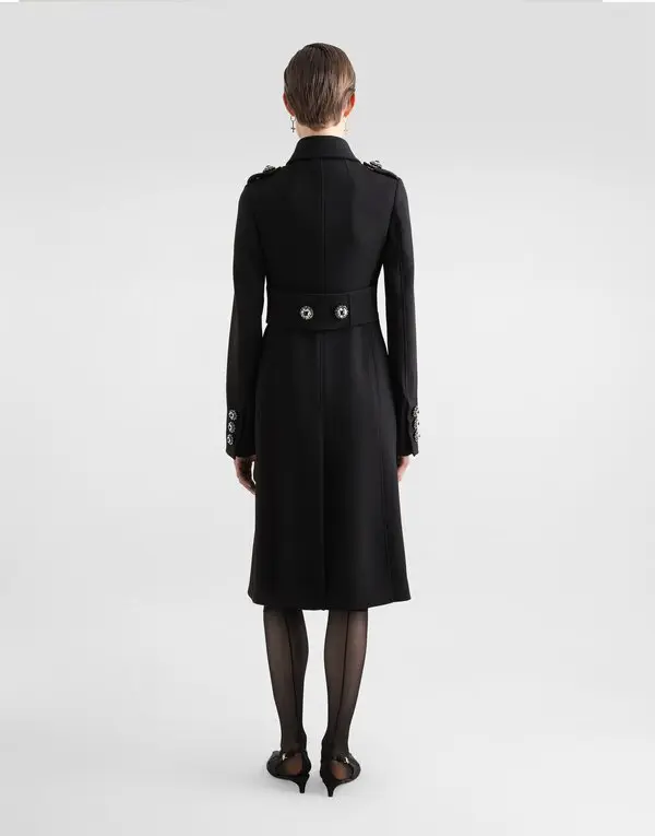 Dolce & Gabbana Double-breasted Wool Coat With Bejeweled Buttons