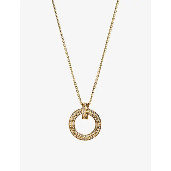 Tiffany & Co. T T1 Diamond Pendant Necklace - Yellow Gold