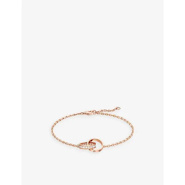CARTIER Love 18ct Rose-gold And 0.22ct Diamond Bracelet - Rose Gold