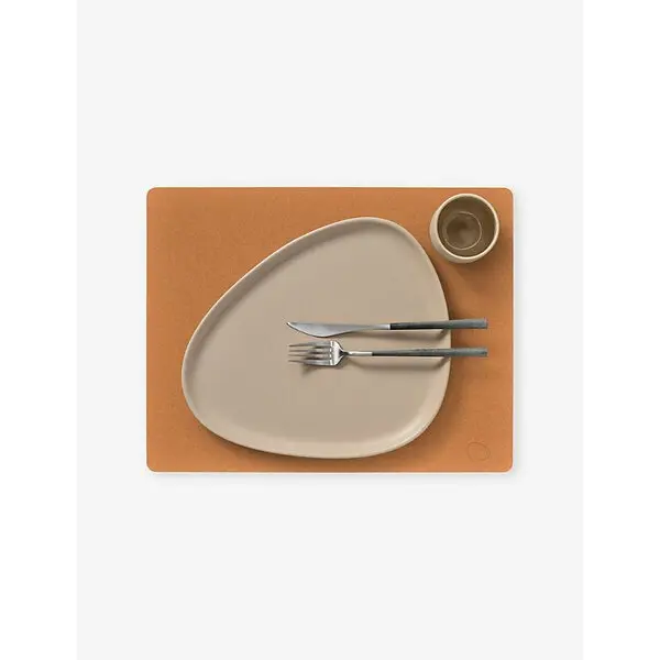 LIND DNA Nupo Flecked Leather Placemat 45cm X 35cm - Nature