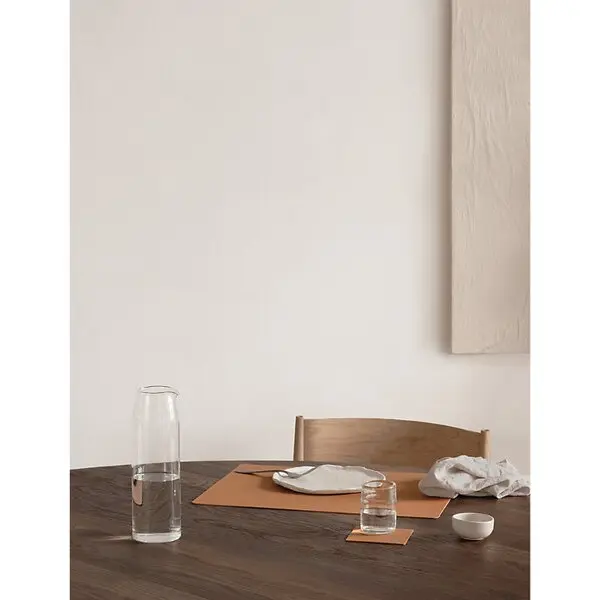 LIND DNA Nupo Flecked Leather Placemat 45cm X 35cm - Nature