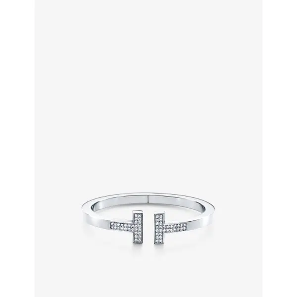 Tiffany & Co. T Pavé Diamond Bracelet - White Gold